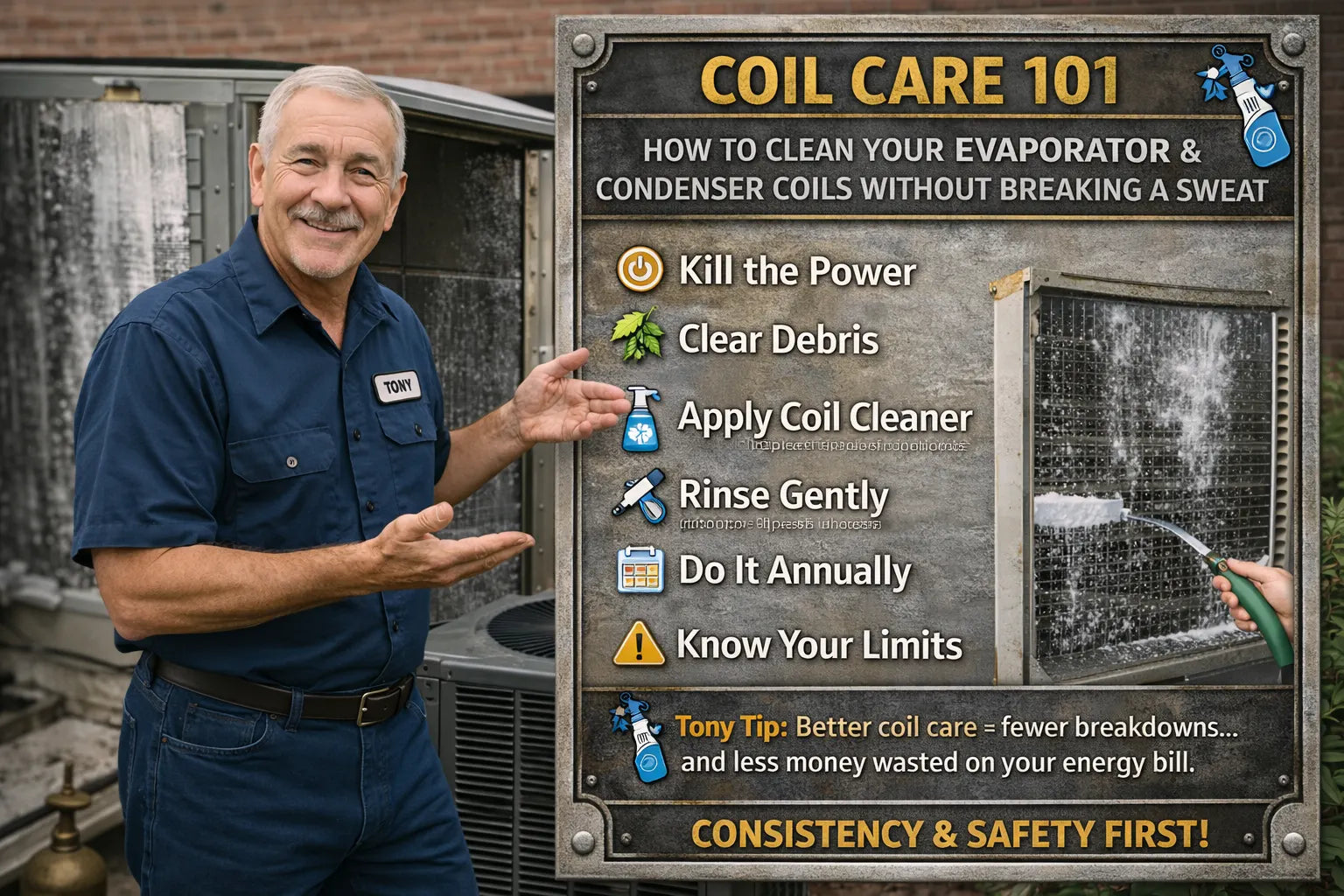 Coil Care 101: How to Clean Your Evaporator & Condenser Coils Without