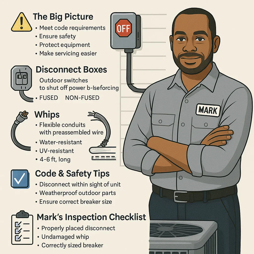 Electrical Accessories: Disconnect Boxes, Whips & Breakers