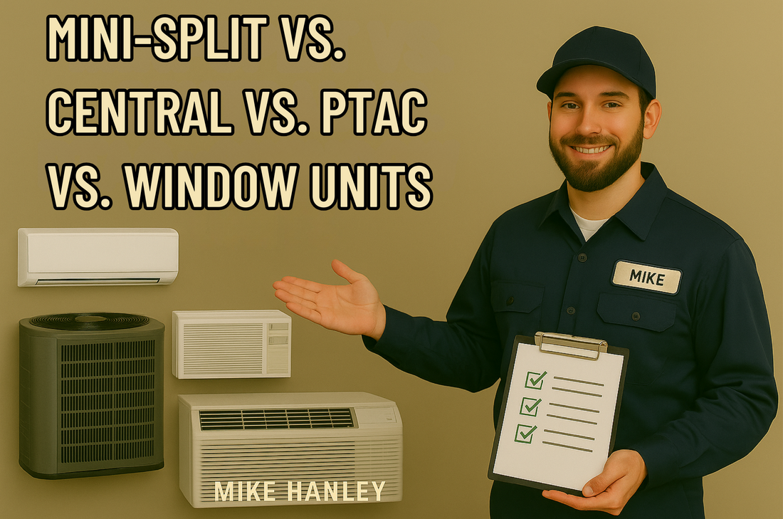 Mini‑Splits vs Central HVAC vs PTAC vs Window Units