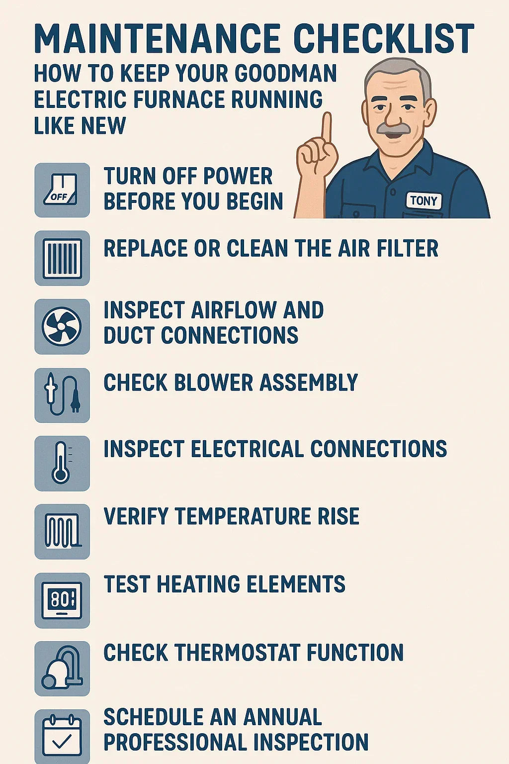 Maintenance Checklist: How to Keep Your Goodman Electric Furnace Runni