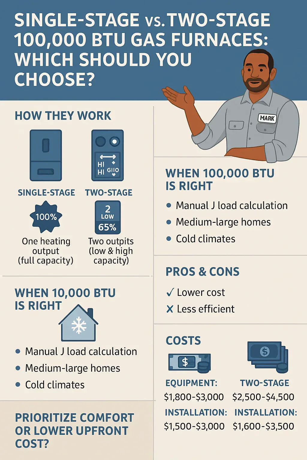 Single-Stage vs. Two-Stage 100,000 BTU Gas Furnaces: Which Should You