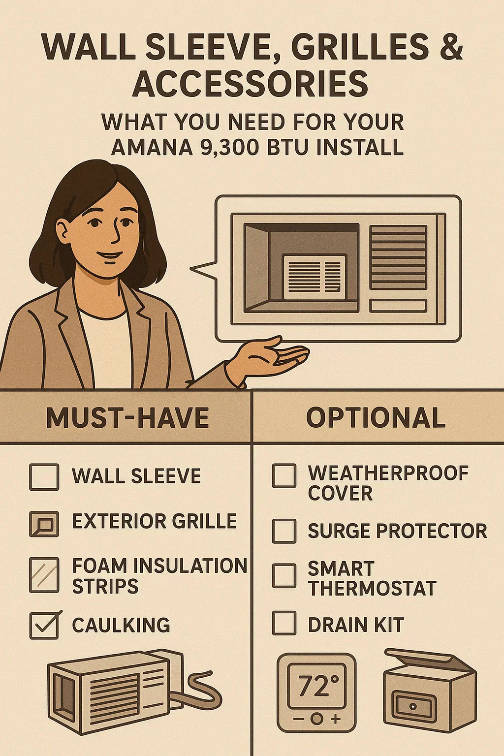Wall Sleeves, Grilles & Accessories: What You Need for Your Amana 9,30