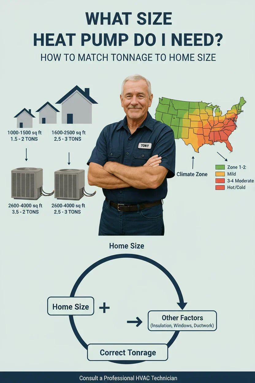 Which Heat Pump Size Is Required? How to Align Home Size with Tonnage