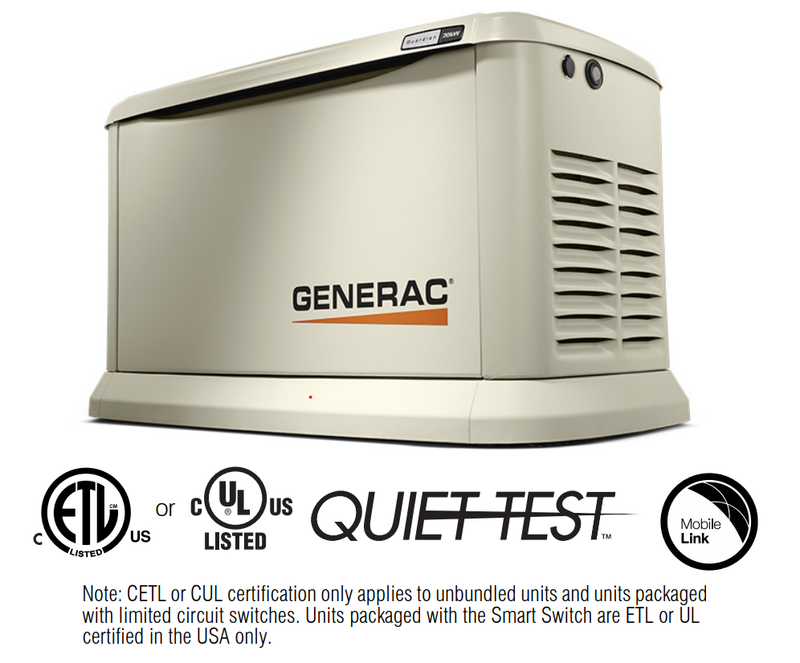 Guardian® G70432 22kW Air-Cooled Standby Generator with Wi-Fi with ATS