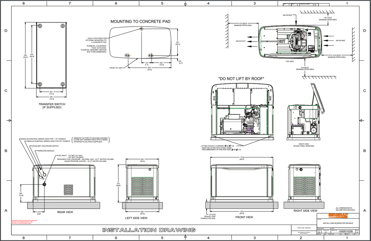 Guardian® G70432 22kW Air-Cooled Standby Generator with Wi-Fi with ATS
